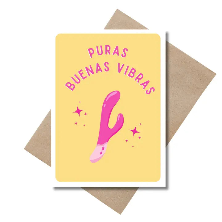 Puras buenas vibras (Good vibes only) - Spanish greeting card – Paper ...