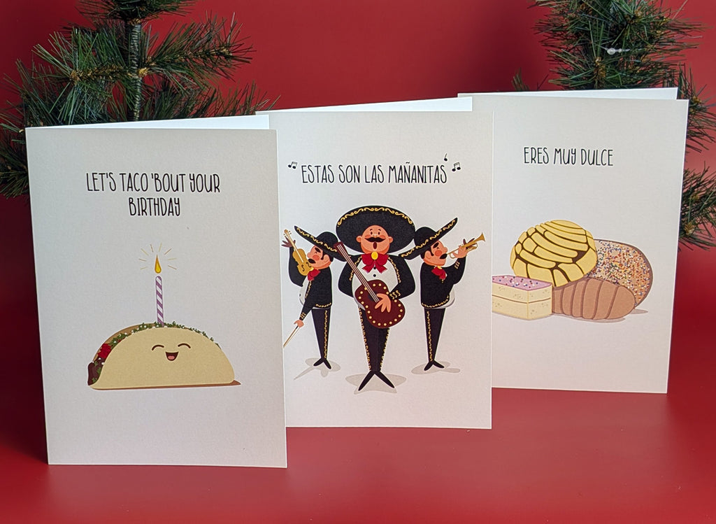 Best sellers everyday cards 6-pack – Paper Tacos Spanish Greeting Cards