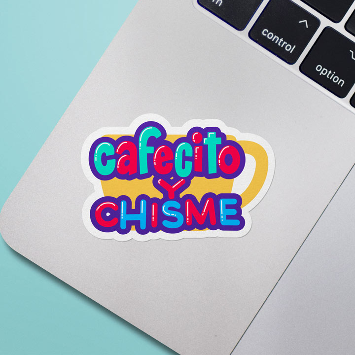 Cafecito y Chisme Sticker – Paper Tacos Spanish Greeting Cards