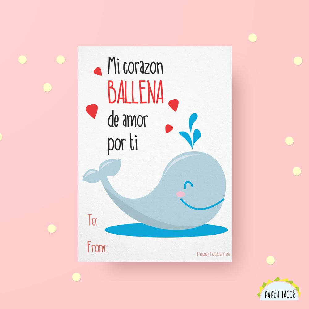 Free Valentine's Day Cards - Digital Download – Paper Tacos Spanish ...